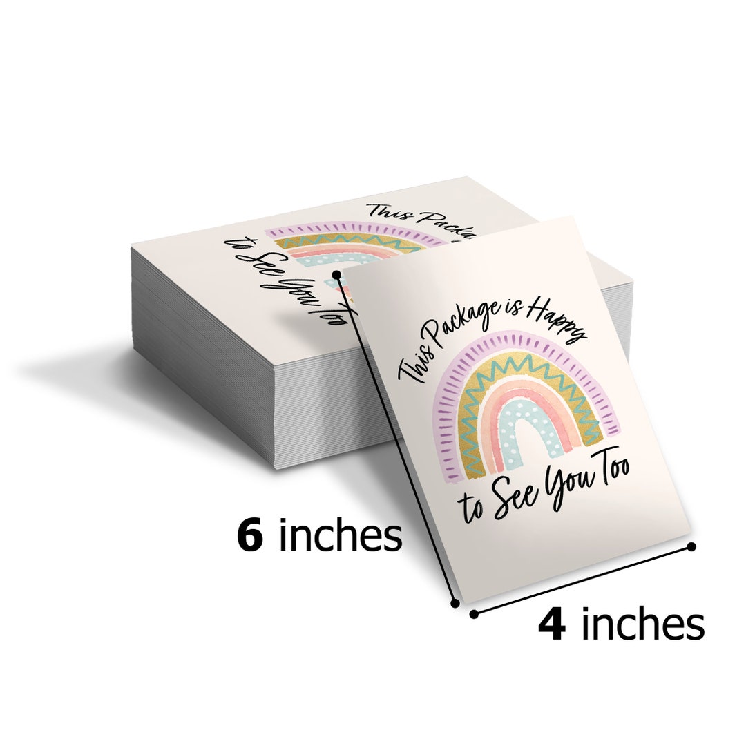 50 Rainbow Product Insert Cards, Small Business Thank You Cards ...