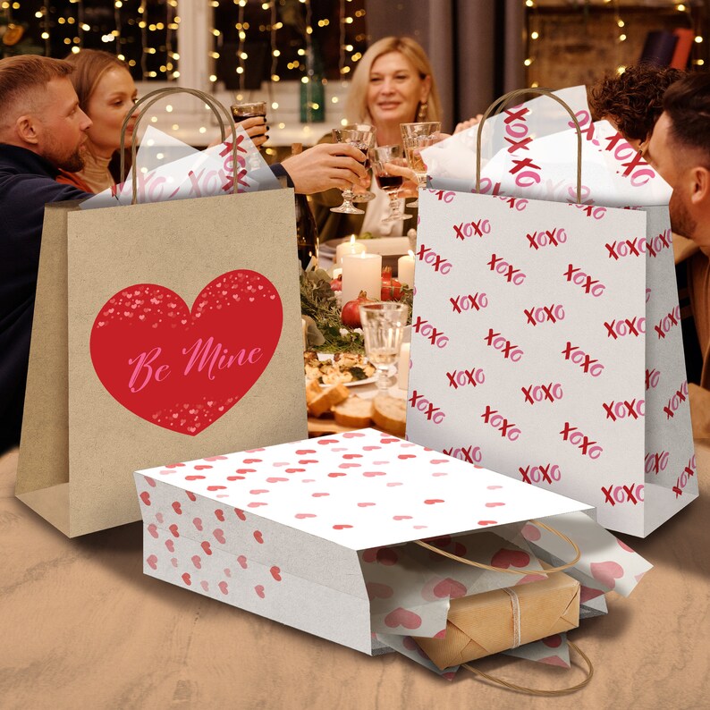 Valentines Day Variety Pack Kraft Gift Bags - Etsy