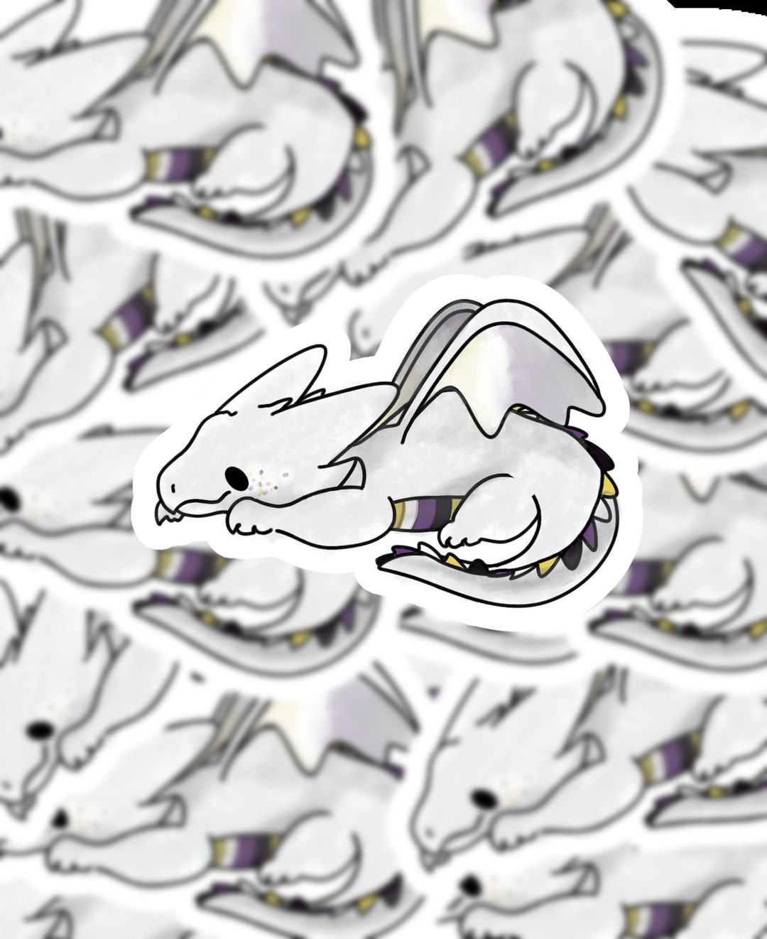 Non-binary Dragon Sticker Non-binary Sticker Non-binary Pride They Them ...