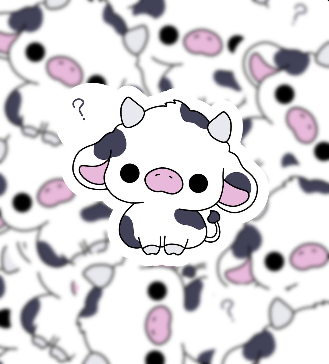 Cute Cuddly Curious Cow Cute Cow Sticker Cow Girl Sticker Let's Go ...