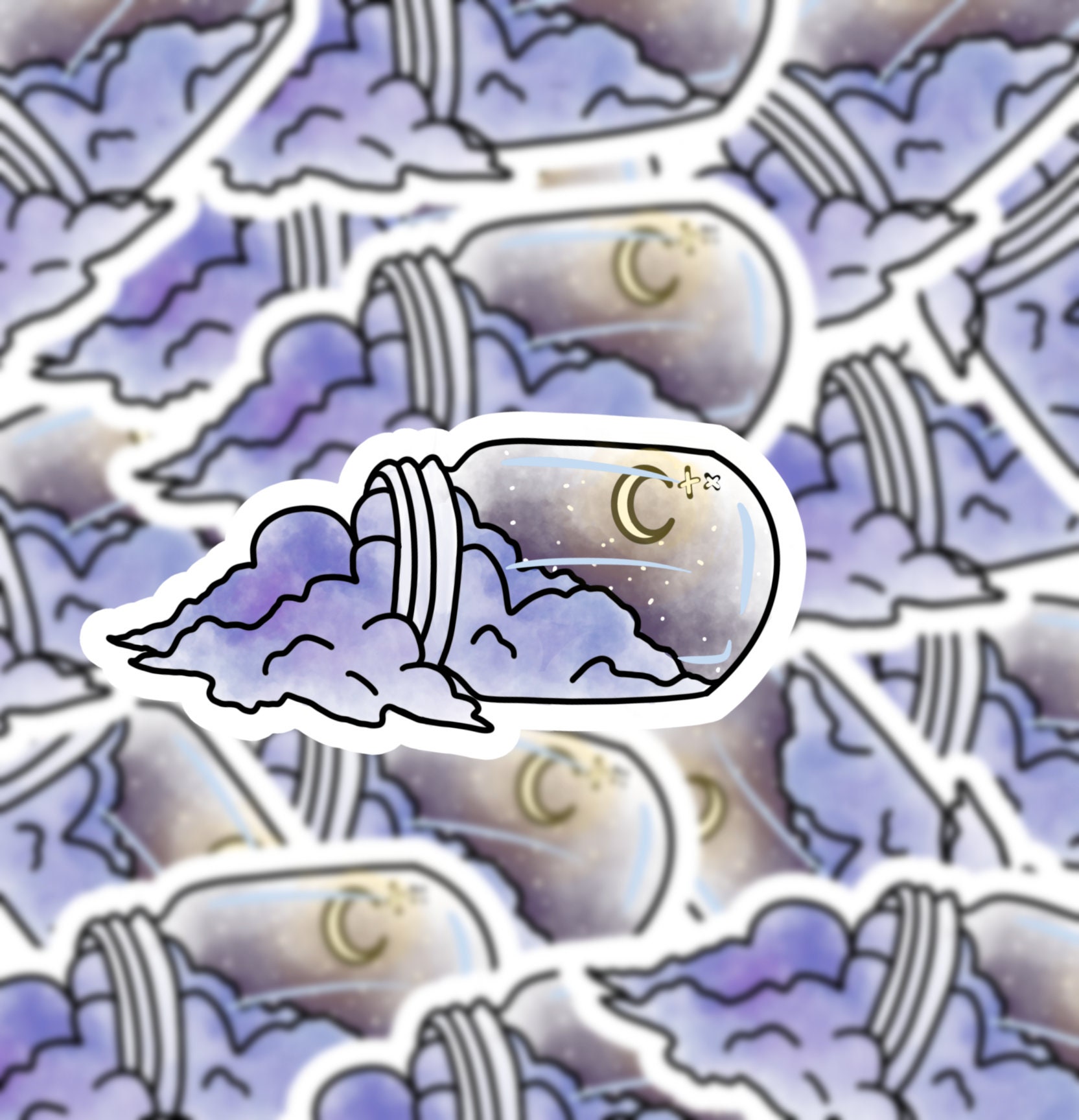 Nighttime Jar Sticker for You and Others Sticker Cute Sticker Purple ...