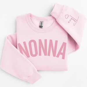 Customized Nonna Crewneck Sweatshirt With Grandkid’s Names on Sleeve | Personalized Gift Idea ...