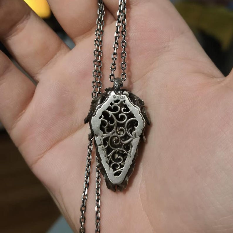 Vintage Sterling Silver Medusa Necklace - Etsy