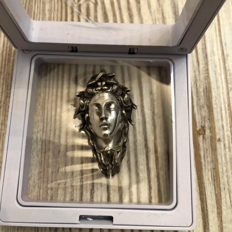 Vintage Sterling Silver Medusa Necklace - Etsy