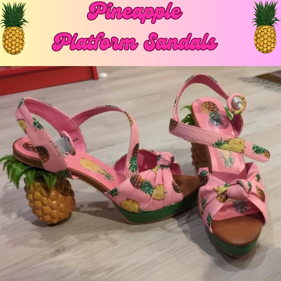 Reword Pineapple Platform Sandals - Etsy
