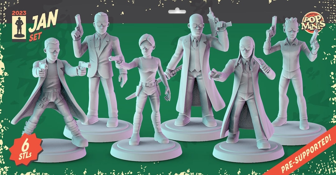 Futuristic Movie Inspired Popmini Set - 32mm Scale Miniatures ...