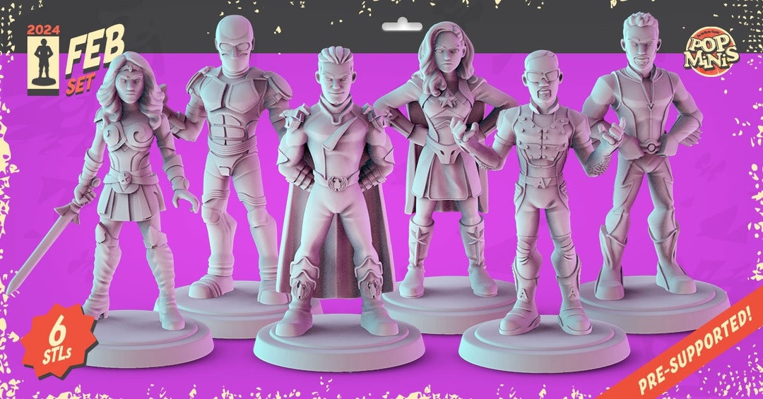Super Heroes Inspired Popmini Set - 32mm Scale Miniatures - Popminis - Etsy