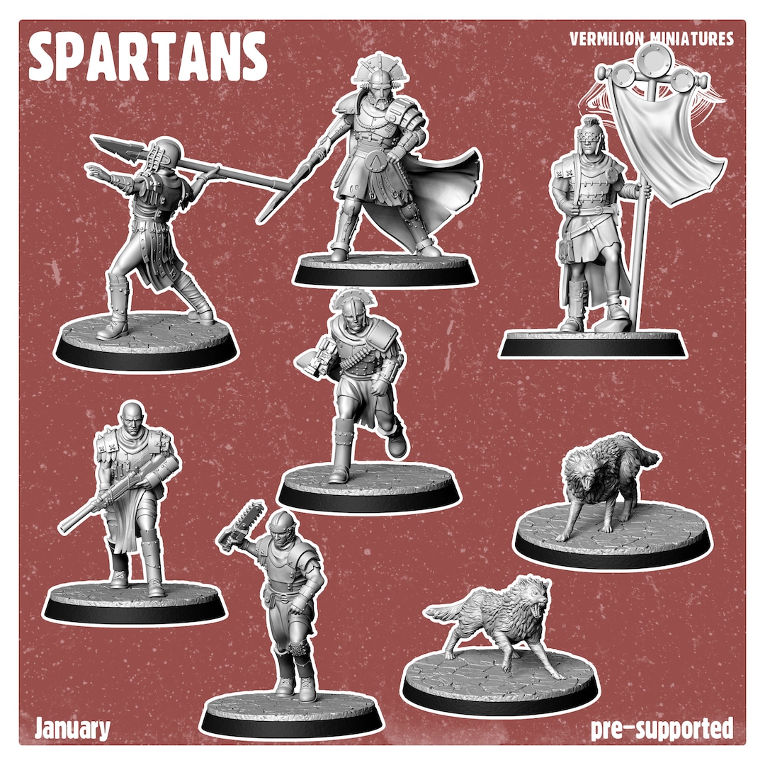 Spartan Bundle - Post Apocalyptic Inspired - Miniature Set - Resin 3D ...