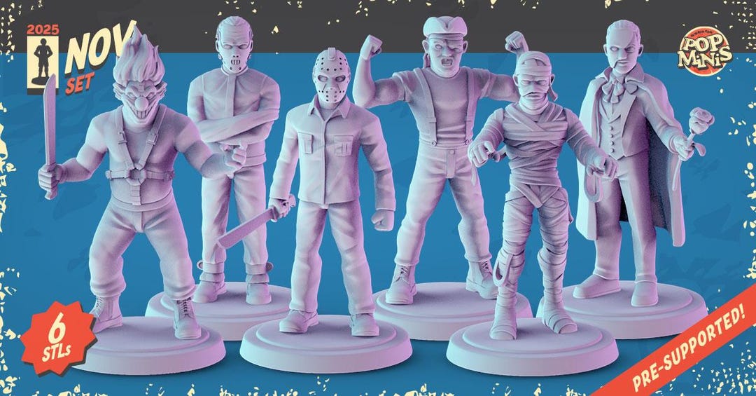 Classic Movie Monster 2 Inspired Popmini Set - 32mm Scale Miniatures ...