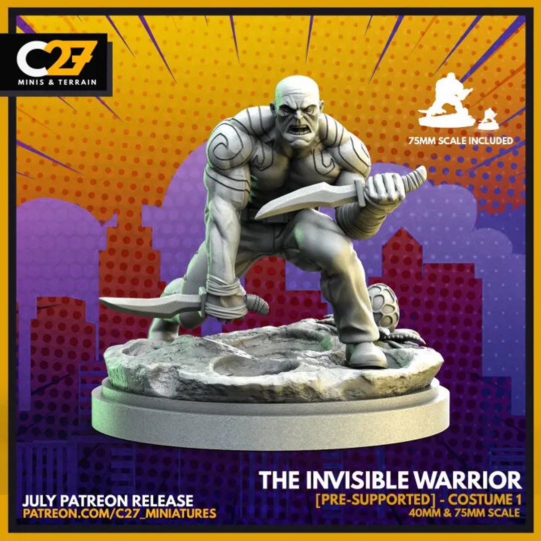 The Invisible Warrior Marvel Inspired Crisis Protocol 3D Resin Printed ...