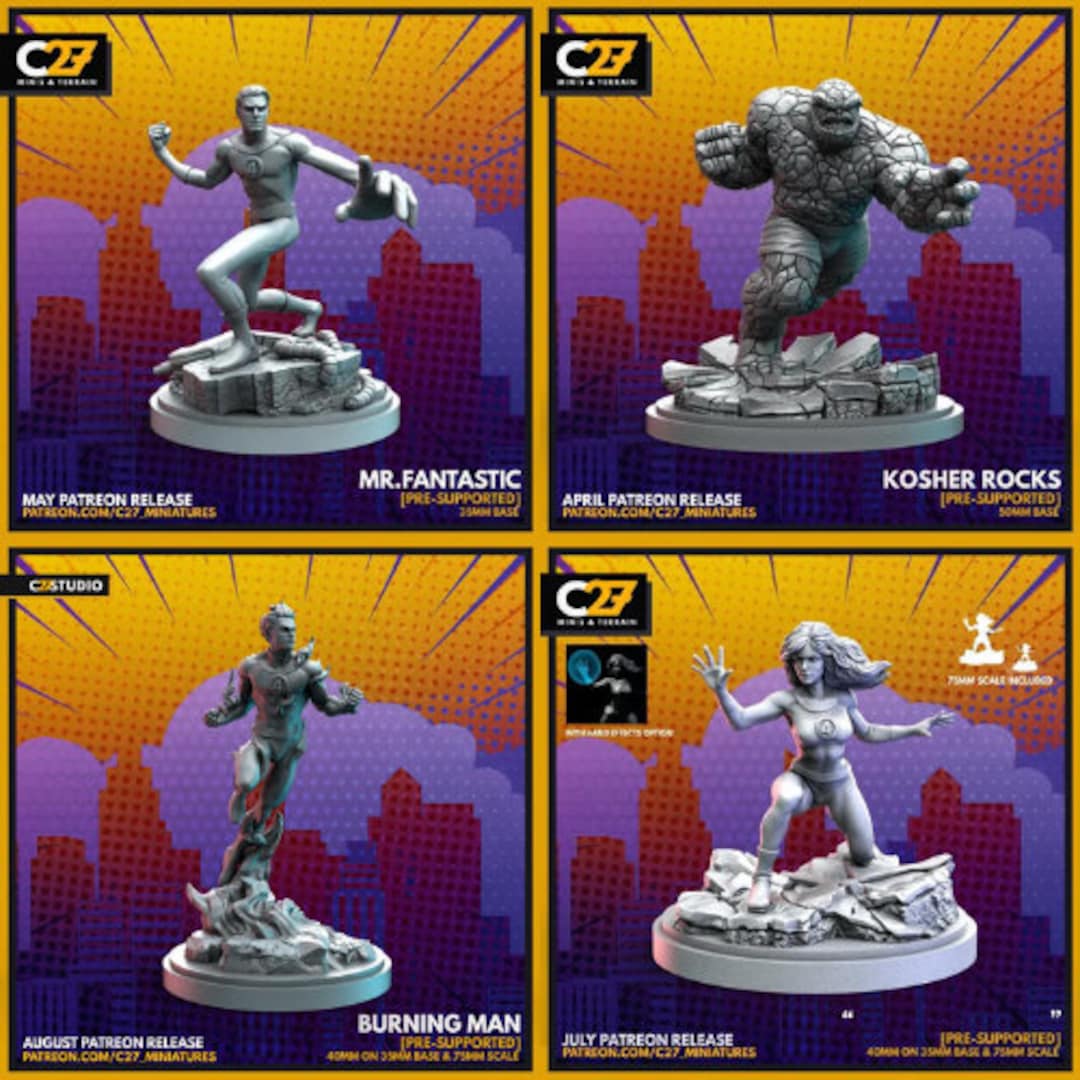 The Fantastic Bundle Marvel Inspired Crisis Protocol 3D Resin Printed ...