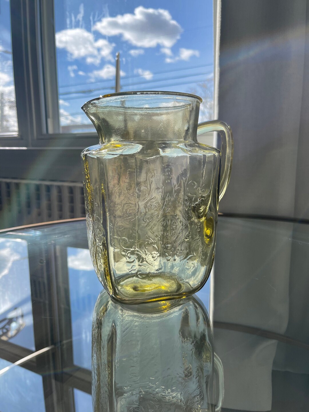 1930s Federal Glass Amber Madrid Pattern 60 Oz Pitcher Depression Glass ...
