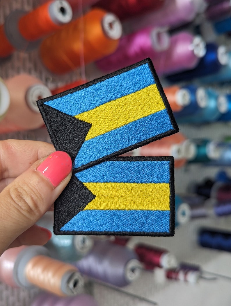 Embroidered Patch flag of Bahamas. to Sew or Iron. 6cm X 4cm. Own. - Etsy