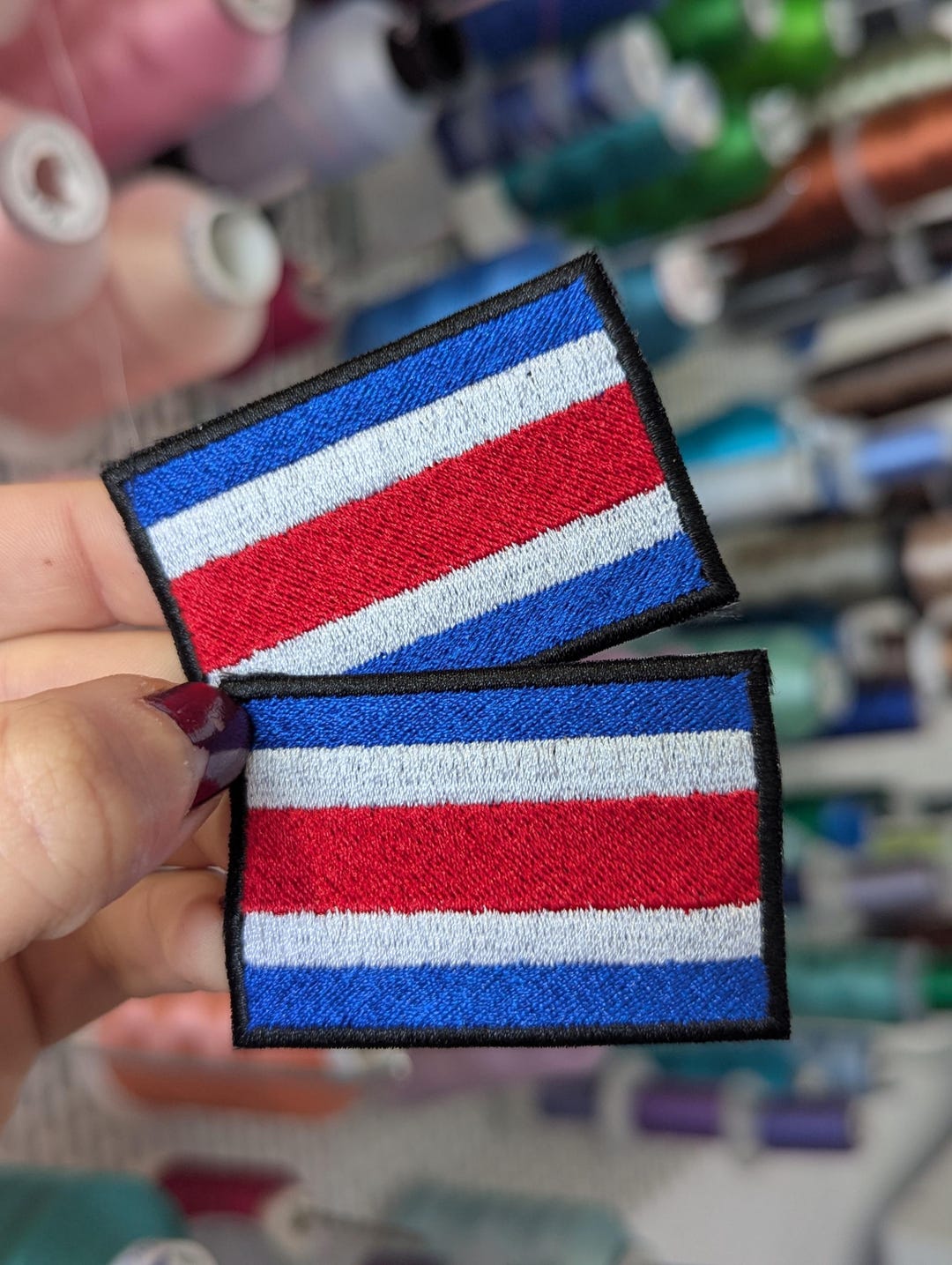 Costa Rica Flag Embroidered Patch. Sew or Iron On. 6cm X 4cm. Price per ...