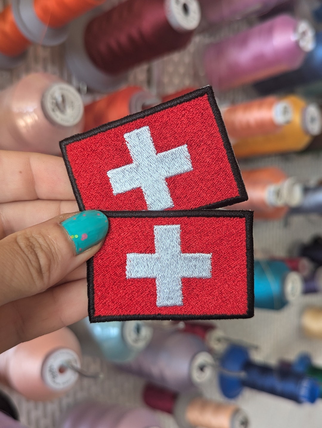 Embroidered Patch flag of Switzerland. to Sew or Iron. Own. Price by ...