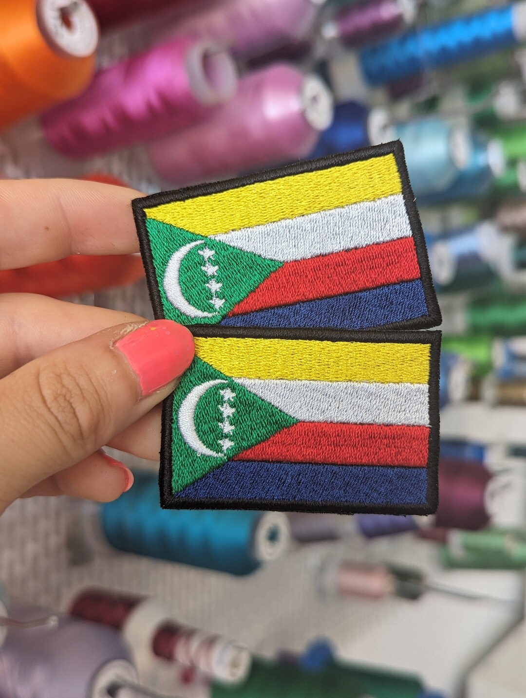 Embroidered Patch flag of Comoros. to Sew or Iron. 6cm X 4cm. Own. - Etsy