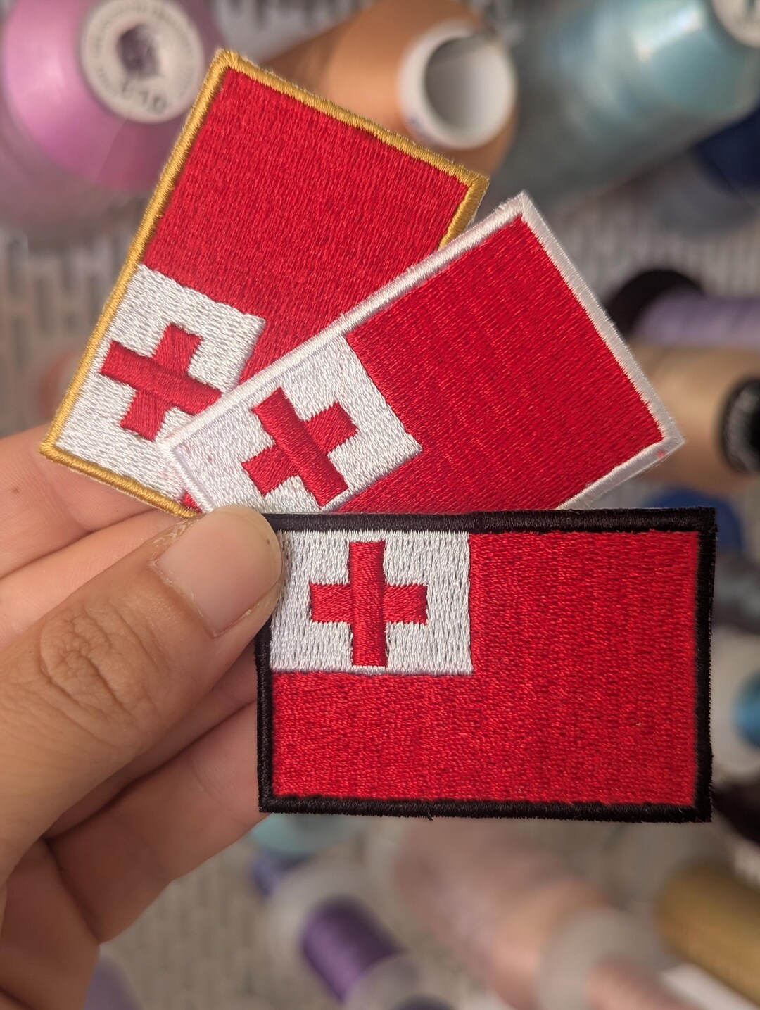 Tonga Flag Embroidered Patch. Sew-on or Iron-on. Custom Design. Various ...