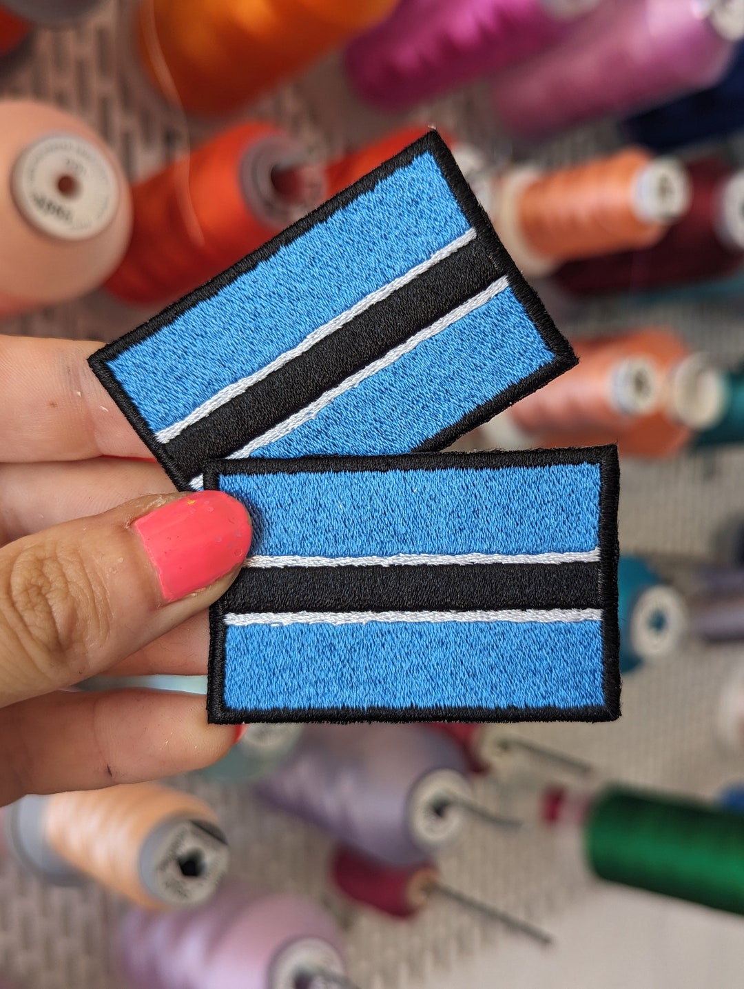 Embroidered Patch flag of Botswana. to Sew or Iron. 6cm X 4cm. Own. - Etsy
