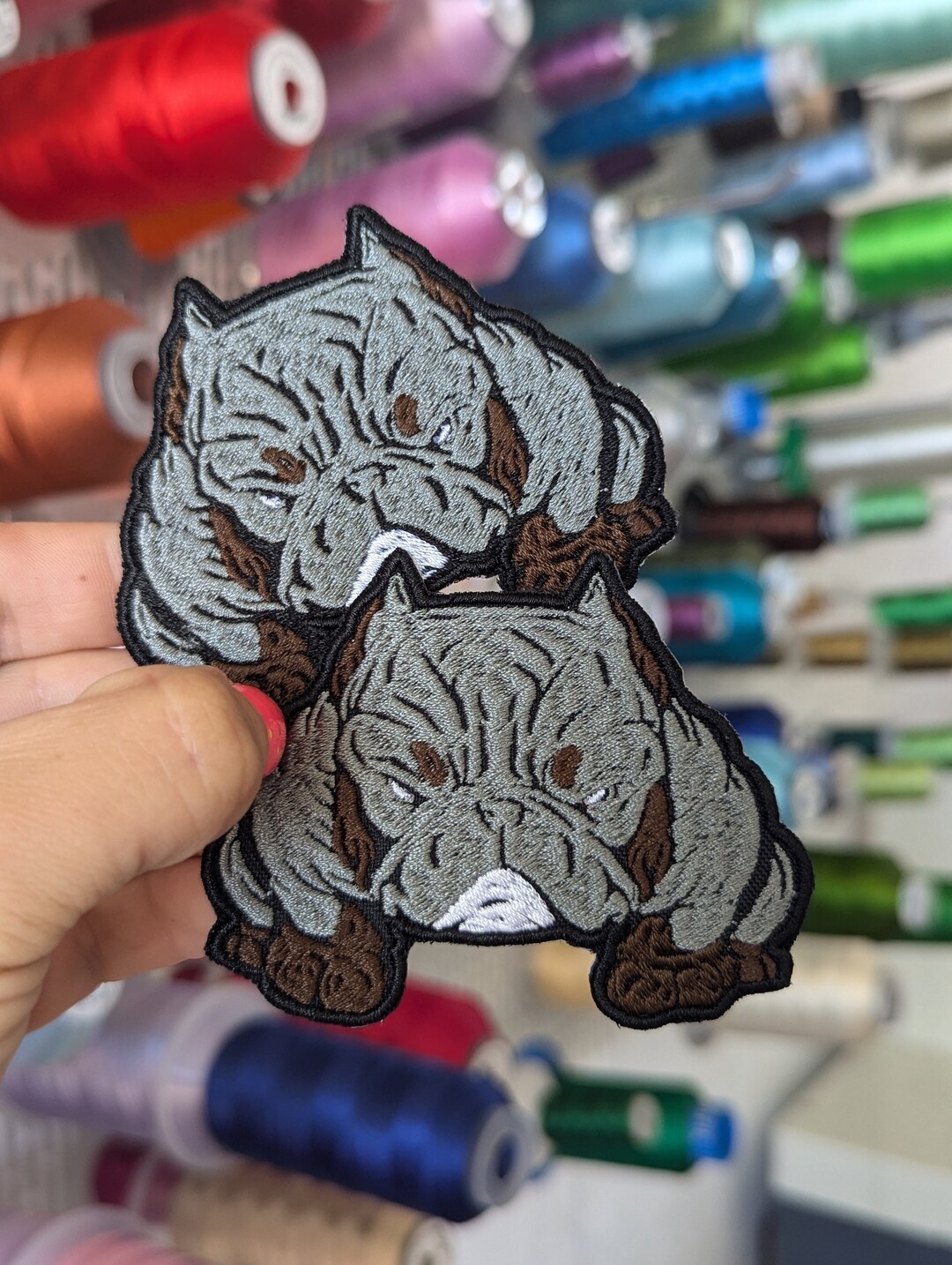 Bulldog Embroidered Patch. 8cm. Own Design. to Sew or Iron. Price per ...