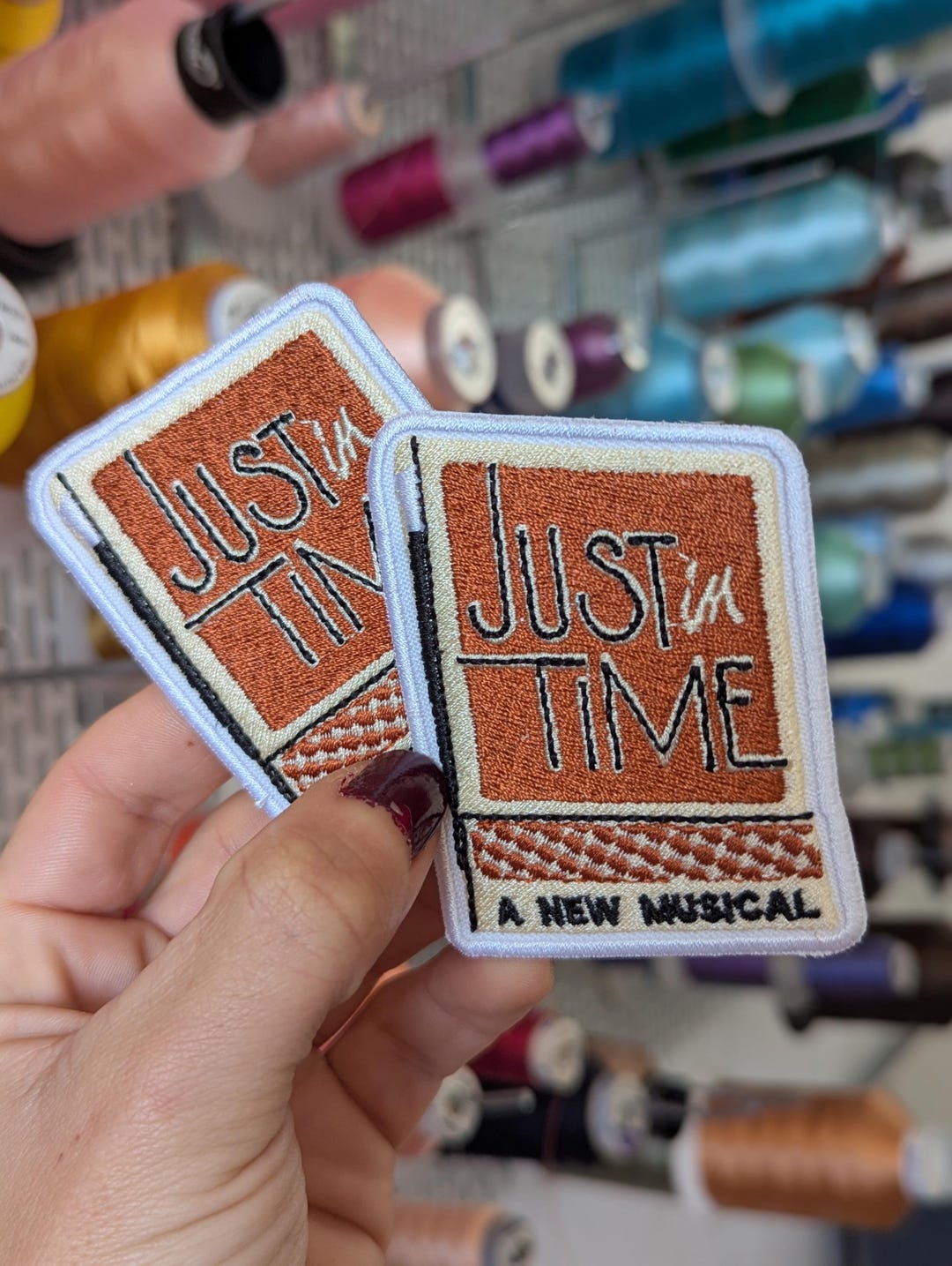 JUST IN TIME Musical Embroidered Patch. 8cm. to Sew or Iron On. Price ...