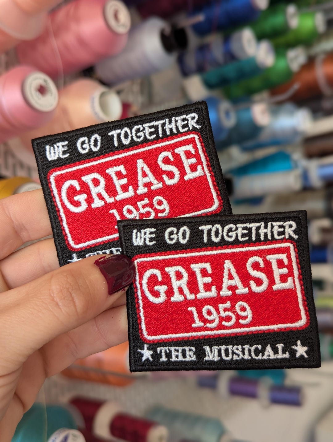 Grease Musical Embroidered Patch. 7cm X 5'5cm. Own Design. to Sew or ...