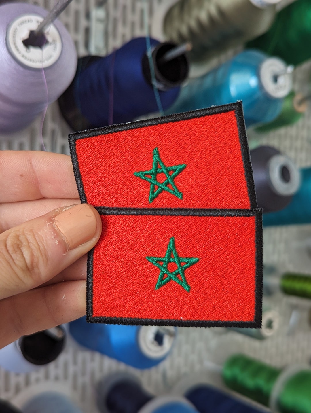 Embroidered Patch flag of Morocco. to Sew or Iron. - Etsy