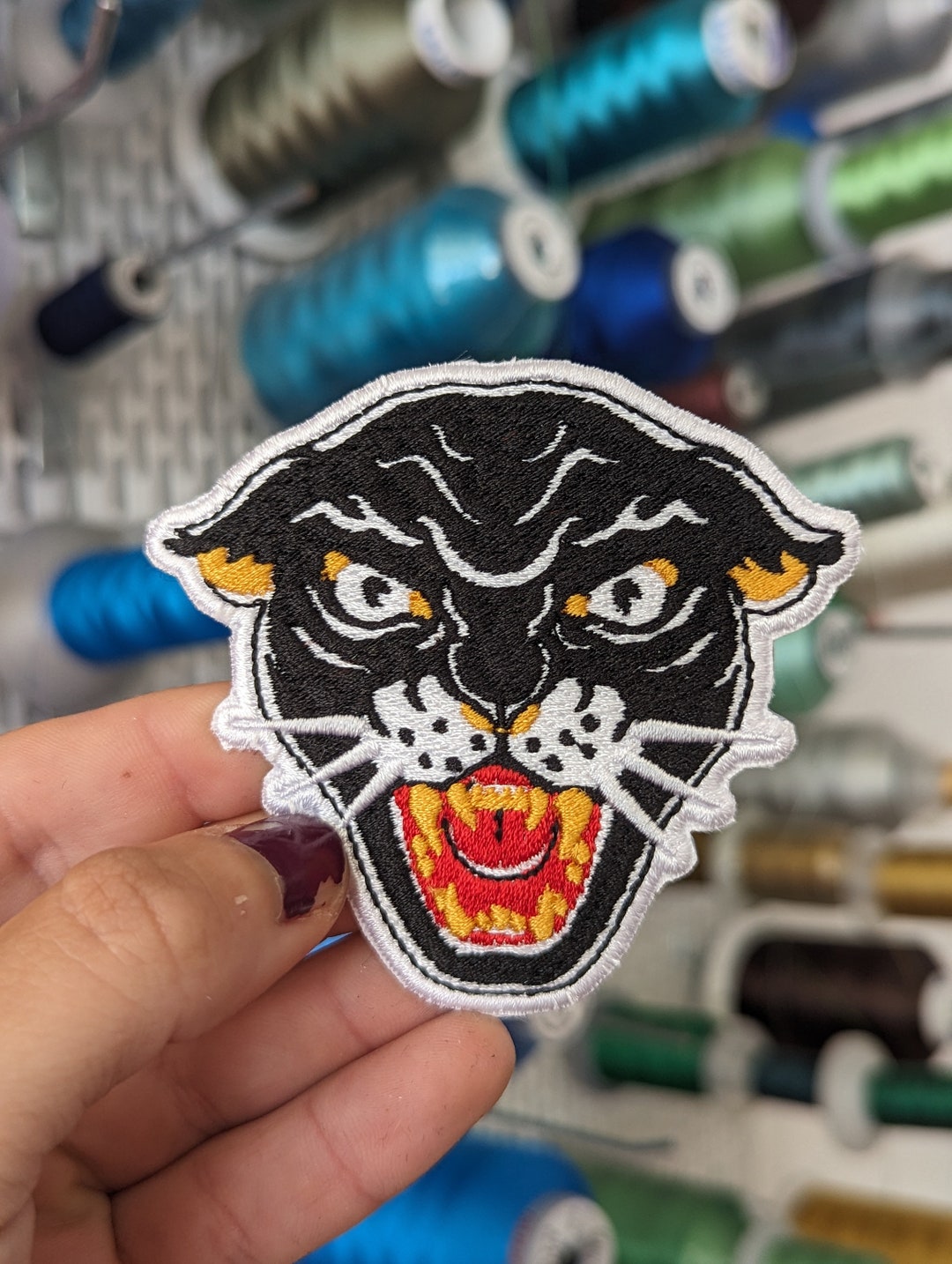 Embroidered Patch panther Tattoo. to Sew or Iron. - Etsy