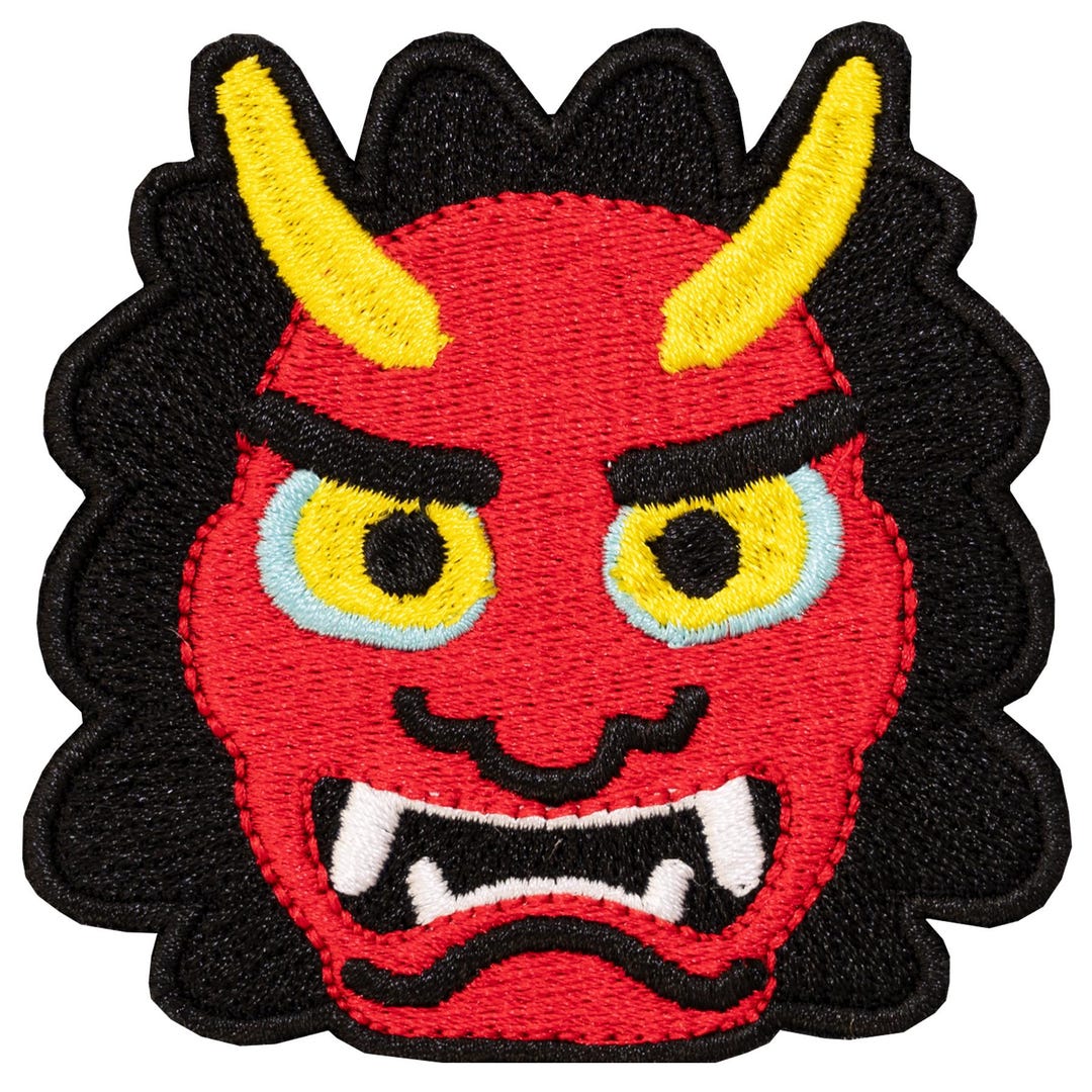 Japanese Oni Mask Embroidered Patch. Demon. Sew or Iron On. - Etsy