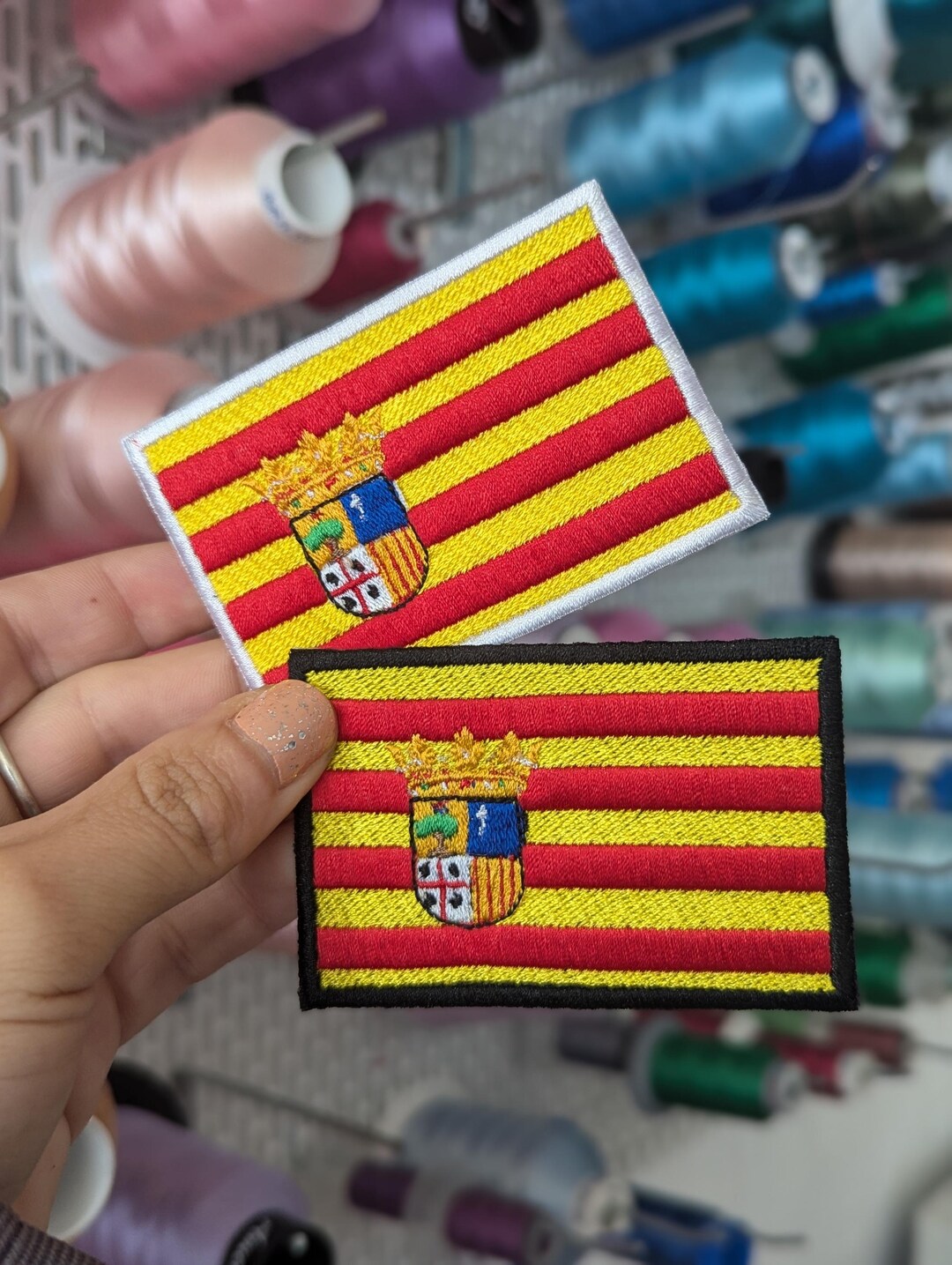 "aragon Flag" Embroidered Patch. Spain. Custom Design. Sew-on or Iron ...