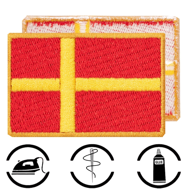 "flag of Scania, Sweden" Embroidered Patch. Sew-on or Iron-on. Custom ...