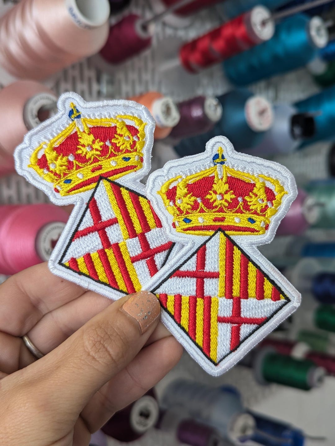 Embroidered Patch barcelona City Shield. Catalonia.. Spain. Own Design. to Sew or Iron On. - Etsy