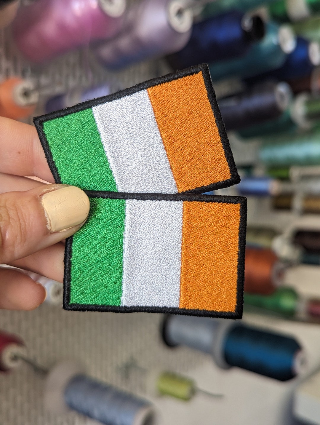 Embroidered Patch flag of Ireland / Ivory Coast. to Sew or Iron. Own ...