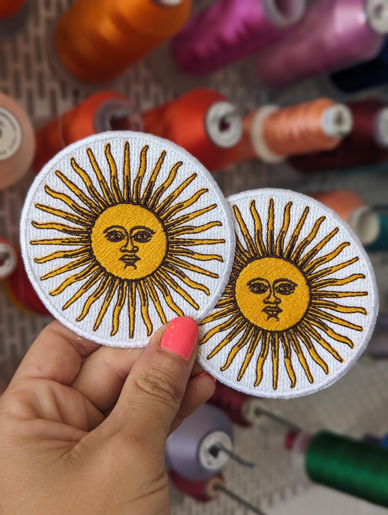 Embroidered Patch flag of Argentina and Argentine Sun. to Sew or Iron ...