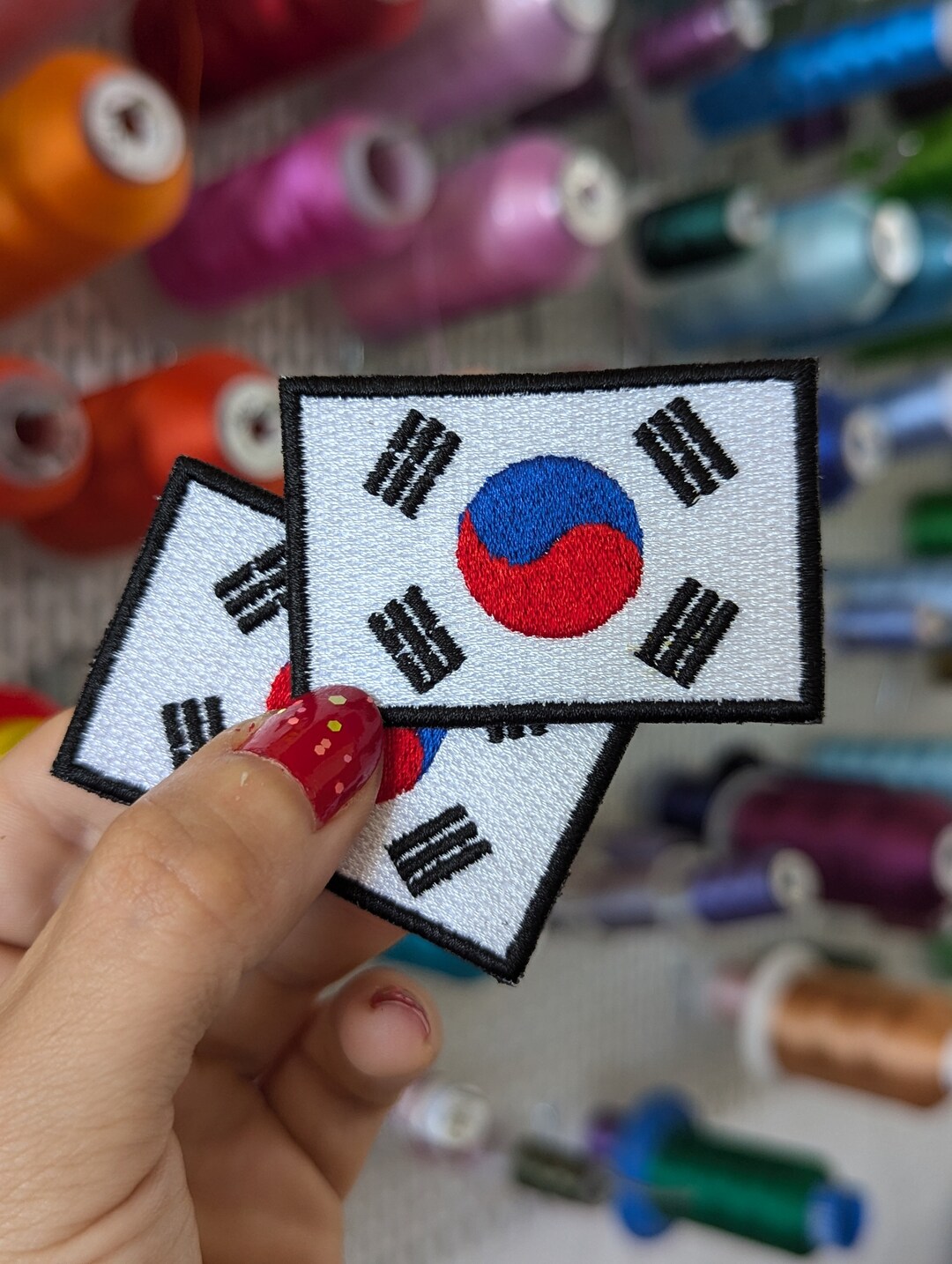 Embroidered Patch flag of South Korea. to Sew or Iron. Own. 6cm X 4cm ...
