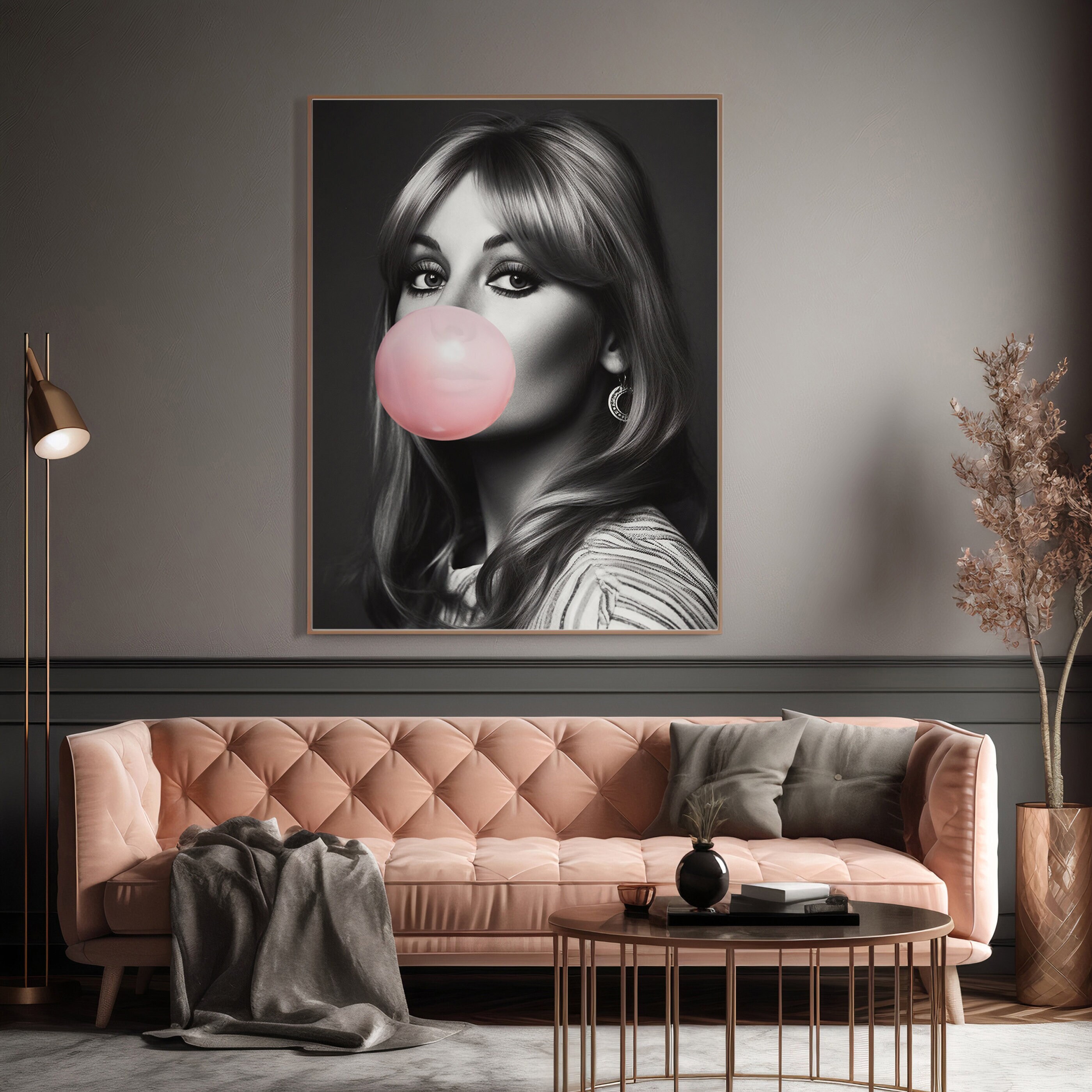 Sharon Tate Portrait Print: Retro Hollywood Bubble Gum Wall Art ...