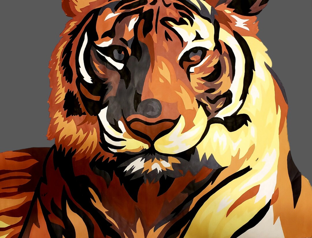 Hand Painted Tiger Portrait - Etsy