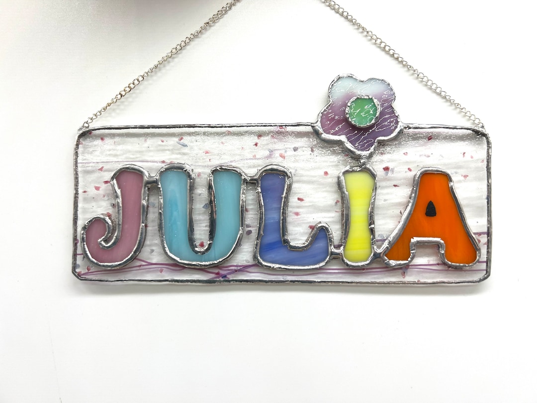 Customized Stained Glass Name Panel, Perfect for a Nursery or for Pets ...