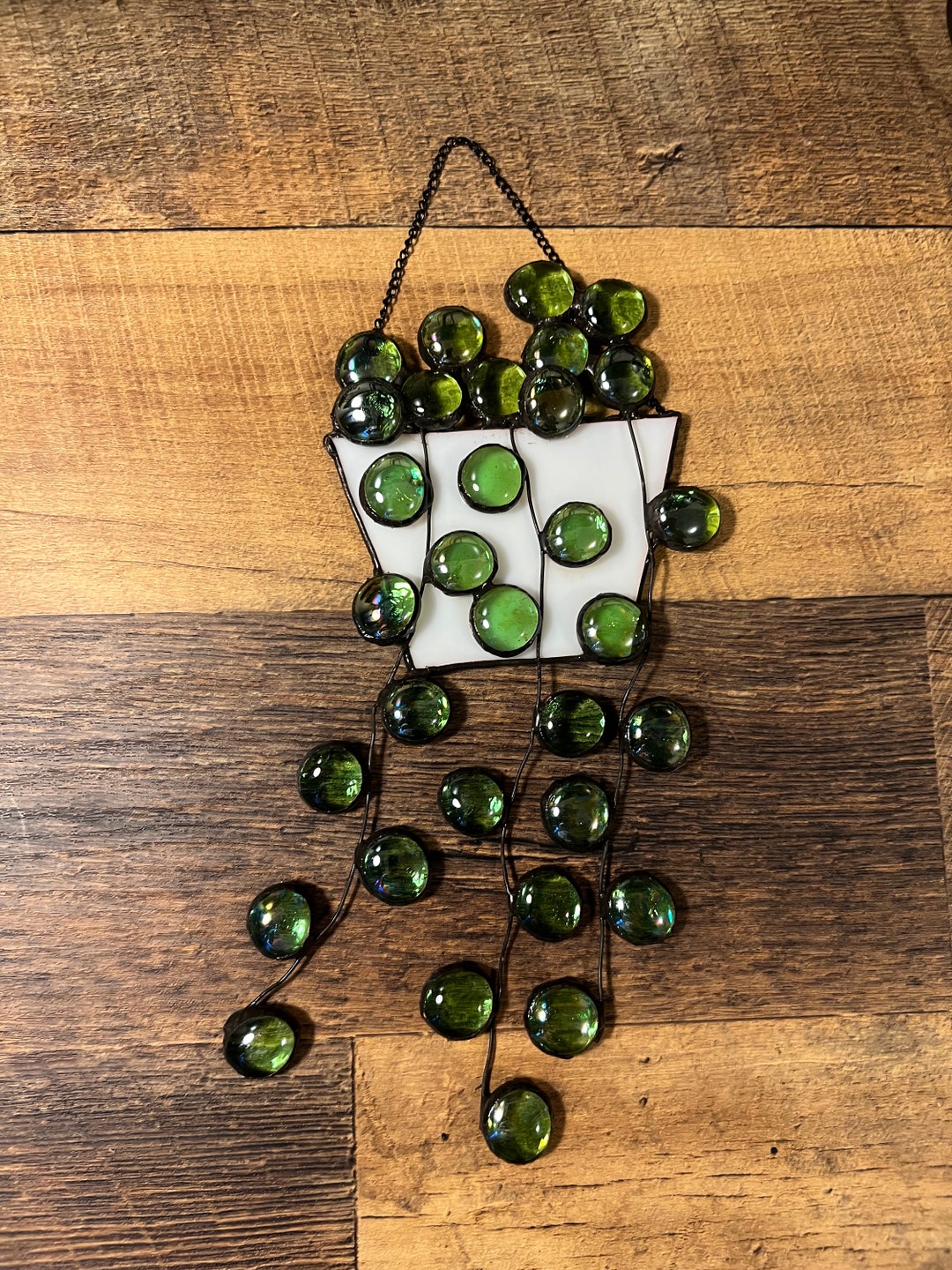 String of Pearls Stained Glass Suncatcher – Plant Window Decor - Etsy