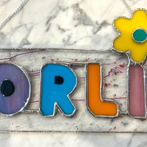 Customized Stained Glass Name Panel, Perfect for a Nursery or for Pets ...