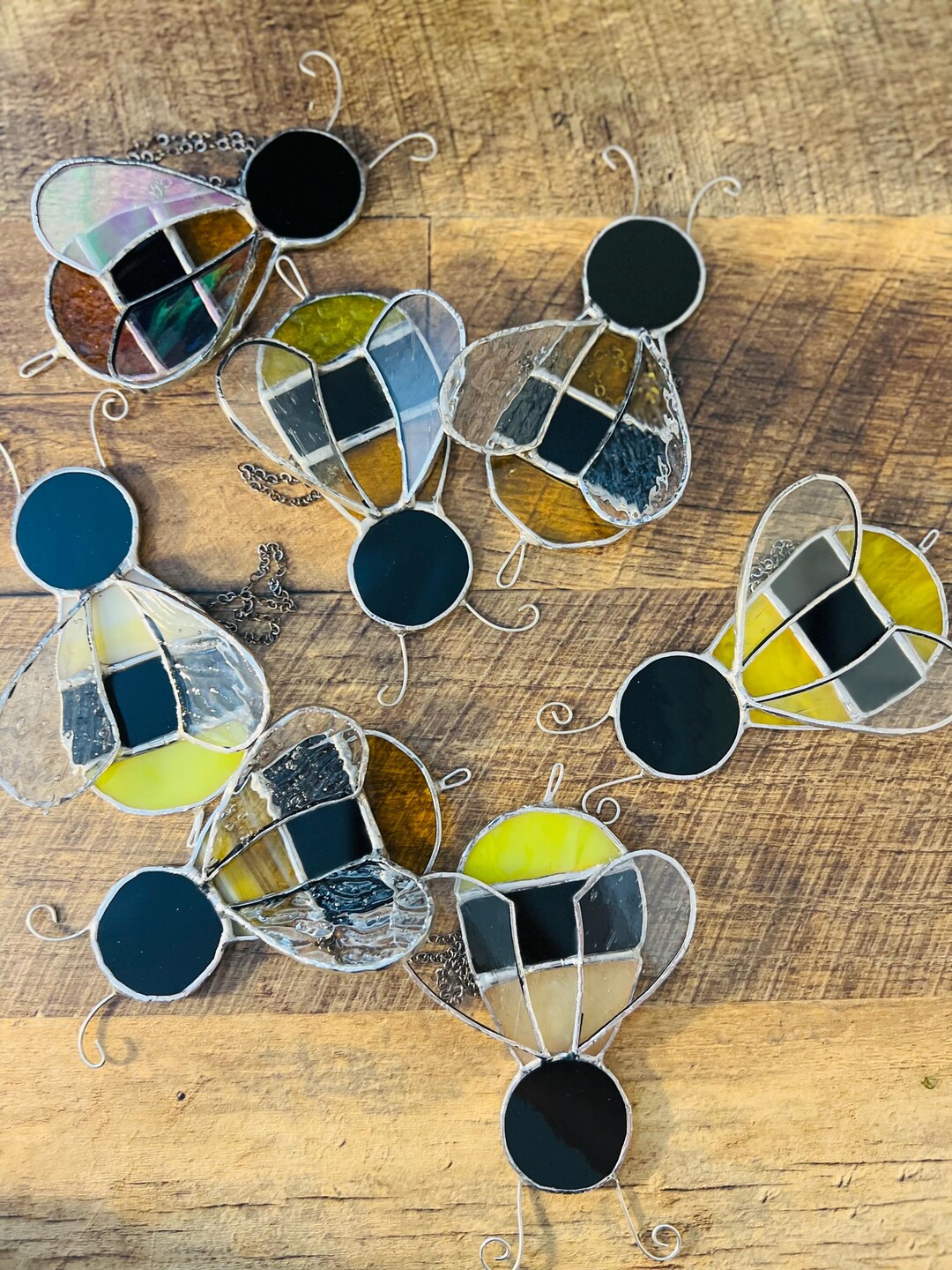Stained Glass Bee Suncatcher – Hanging Window Decoration - Etsy