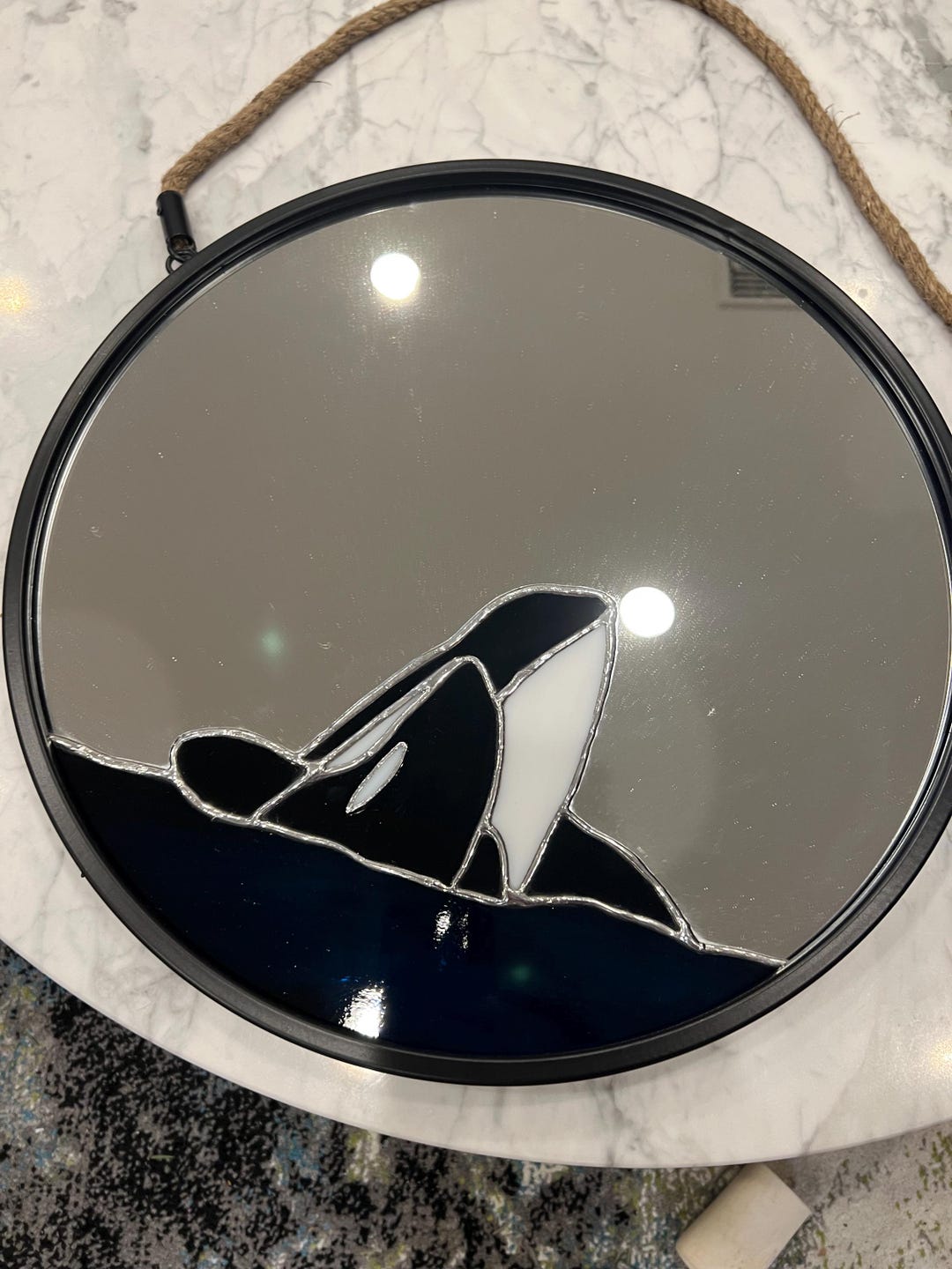 Stained Glass Orca Mirror – 15 Inch Whale Decor - Etsy