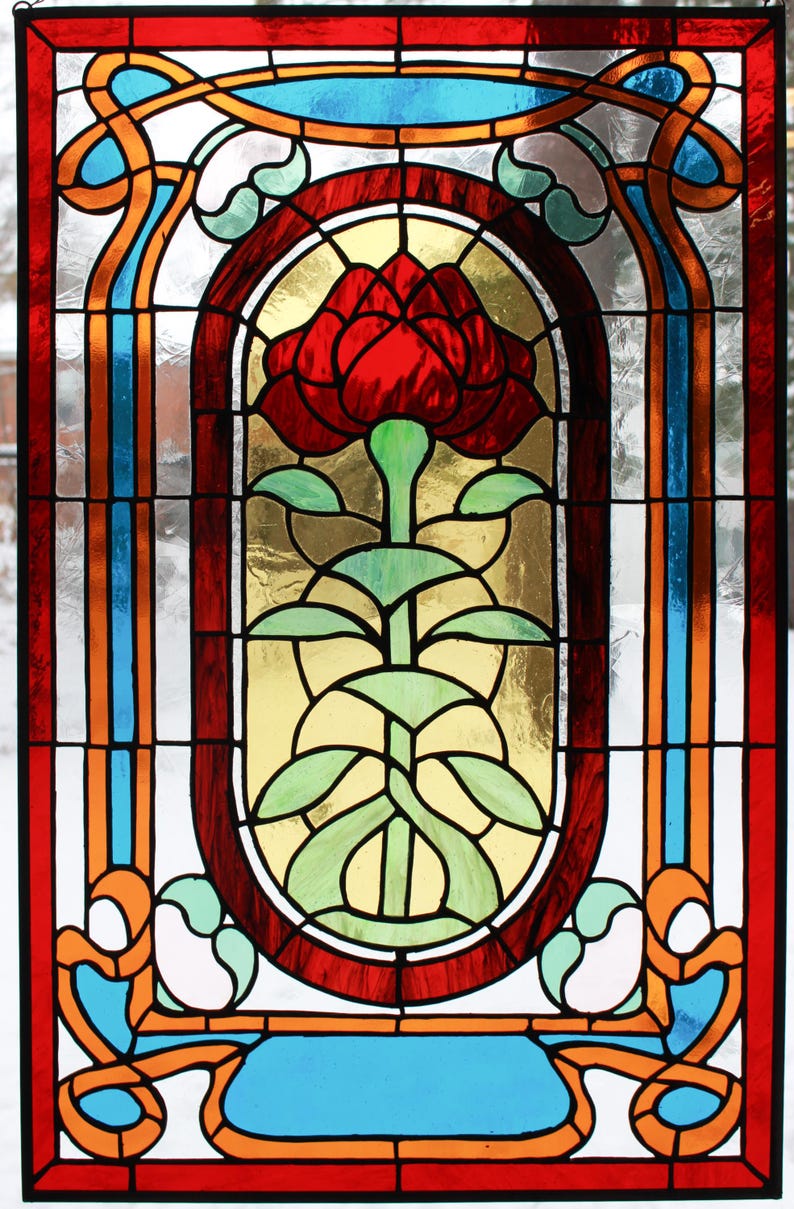 Stranger Things Inspired Stained Glass Window Panel | Vecna Creel House ...