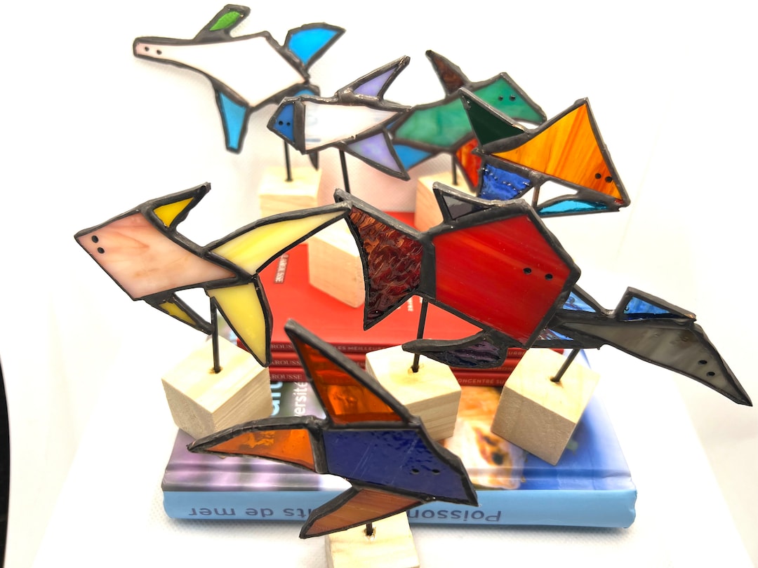 Handmade Silly Standing Fish Bird Suncatchers, Perfect for Any Occasion ...