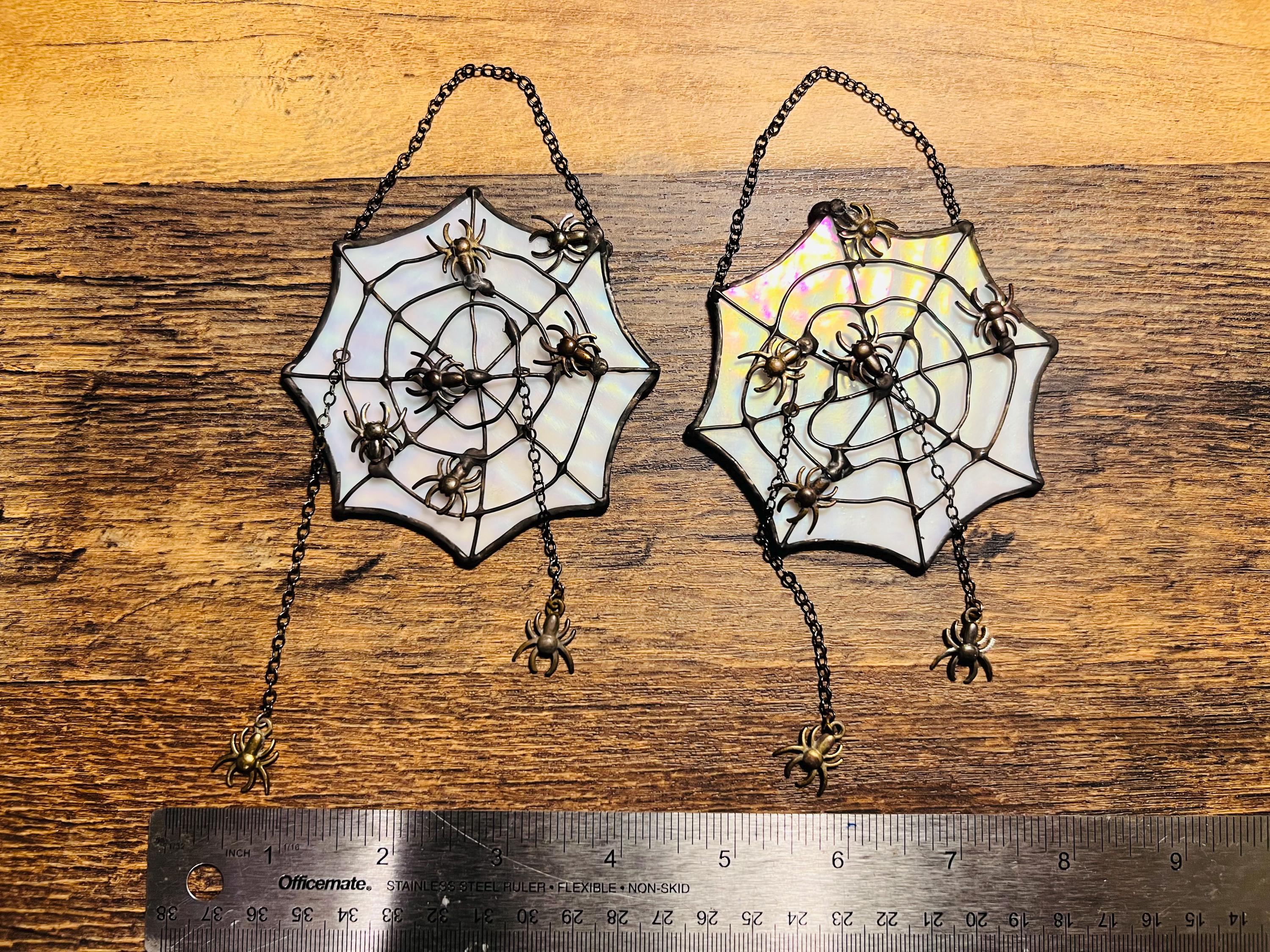Spider Web Stained Glass Suncatcher – Spooky Halloween Window ...