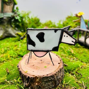 Stained Glass Silly Cow Suncatcher – Whimsical Farmhouse Decor - Etsy