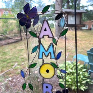 Customized Stained Glass Name Panel, Perfect for a Nursery or for Pets ...