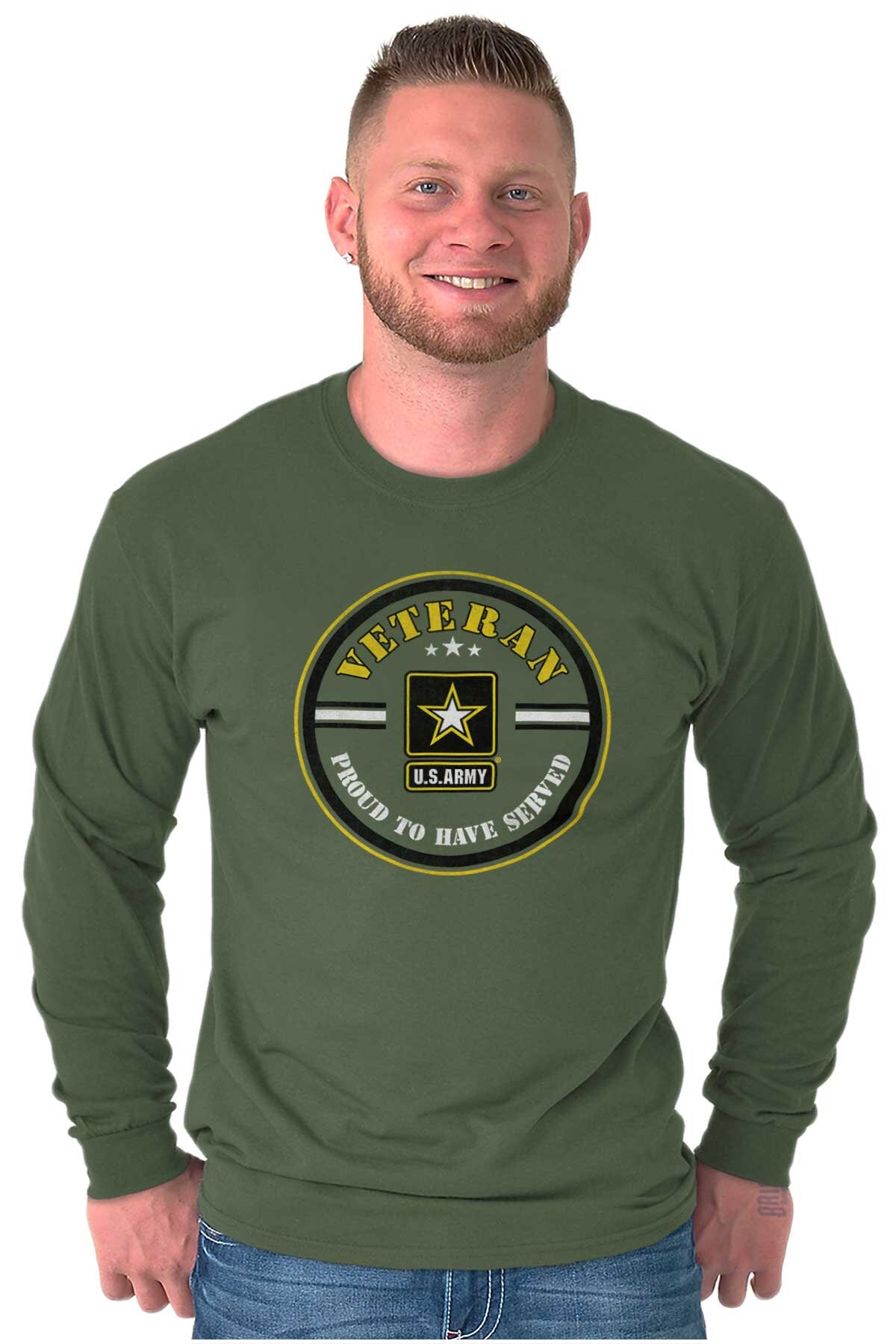 Proud US Army Veteran Military Combat Duty Long Sleeve Tshirt for Men ...