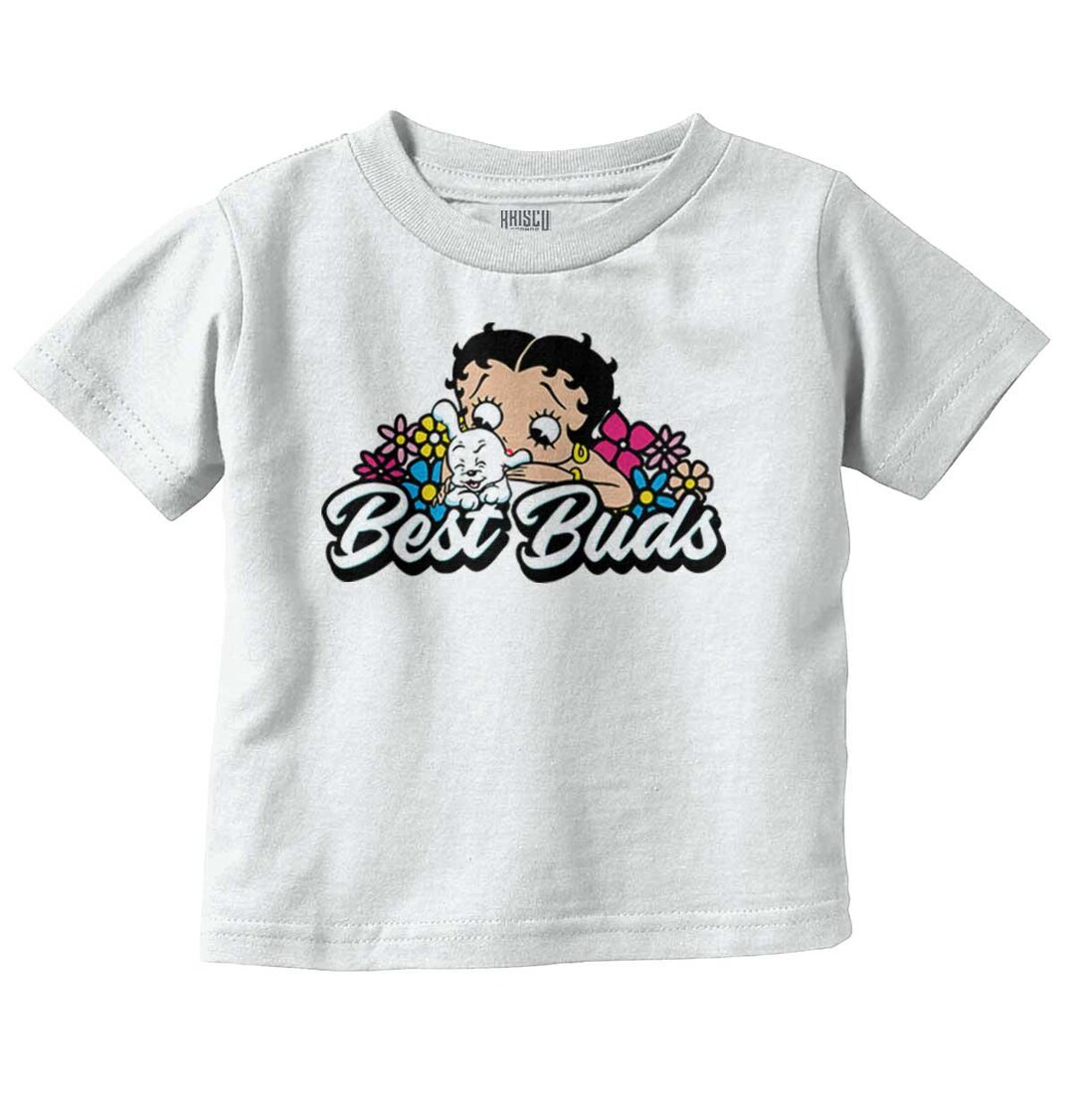 Betty Boop and Pudgy Best Buds Retro Cartoon Toddler Girl Youth T Shirt ...