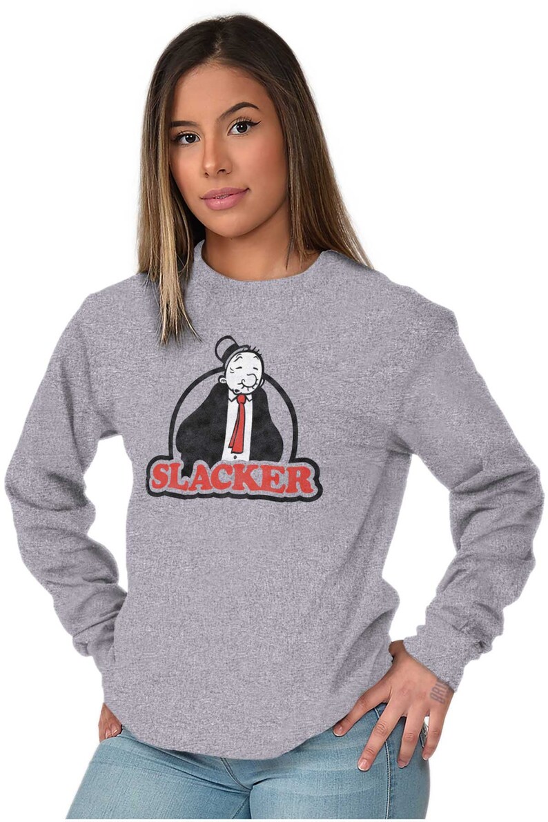 Slacker Funny Lazy Wimpy Popeye Workout Gift Long Sleeve Tshirt for Men ...