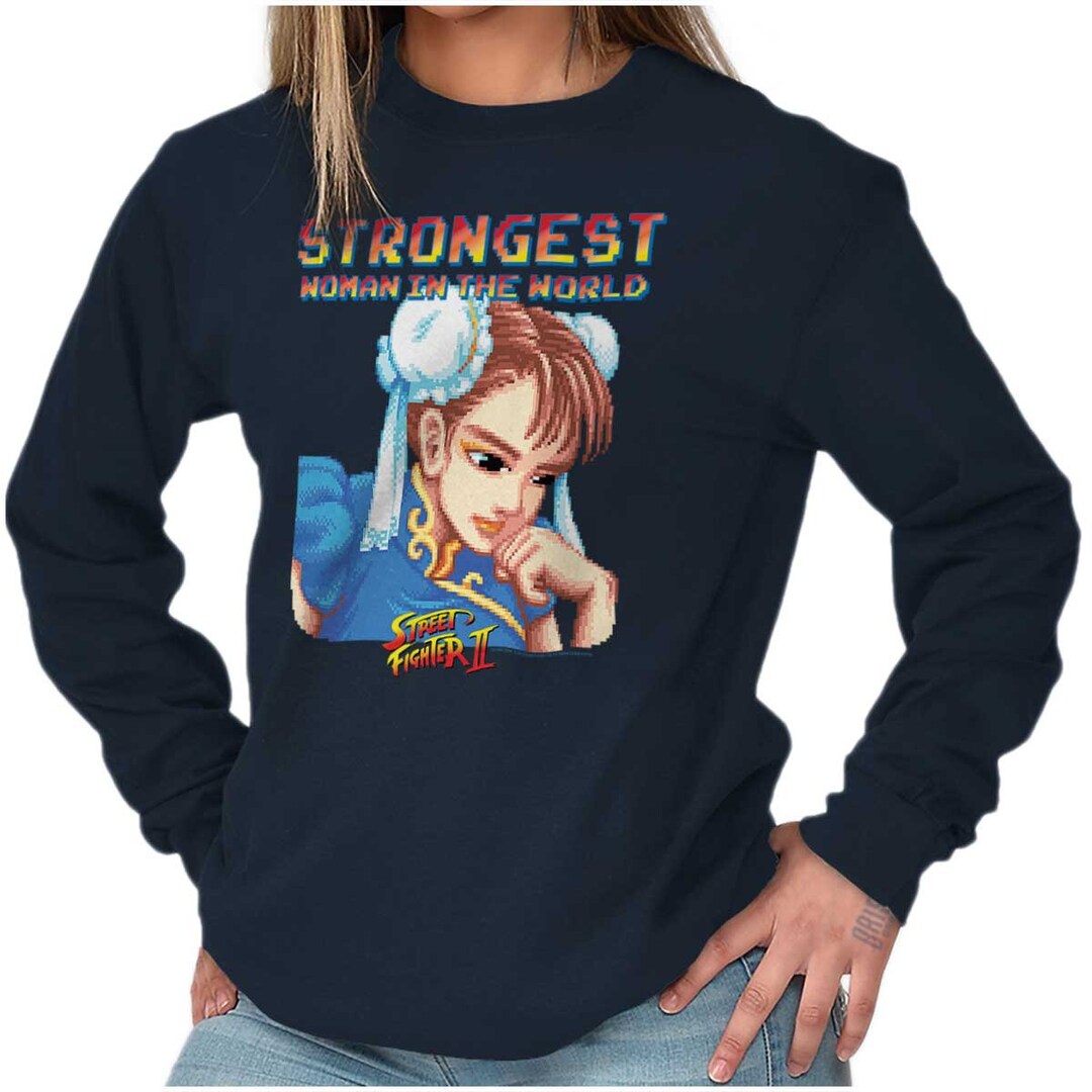 Street Fighter Chun-li Strong Woman Feminist Long Sleeve T Shirt Tees ...